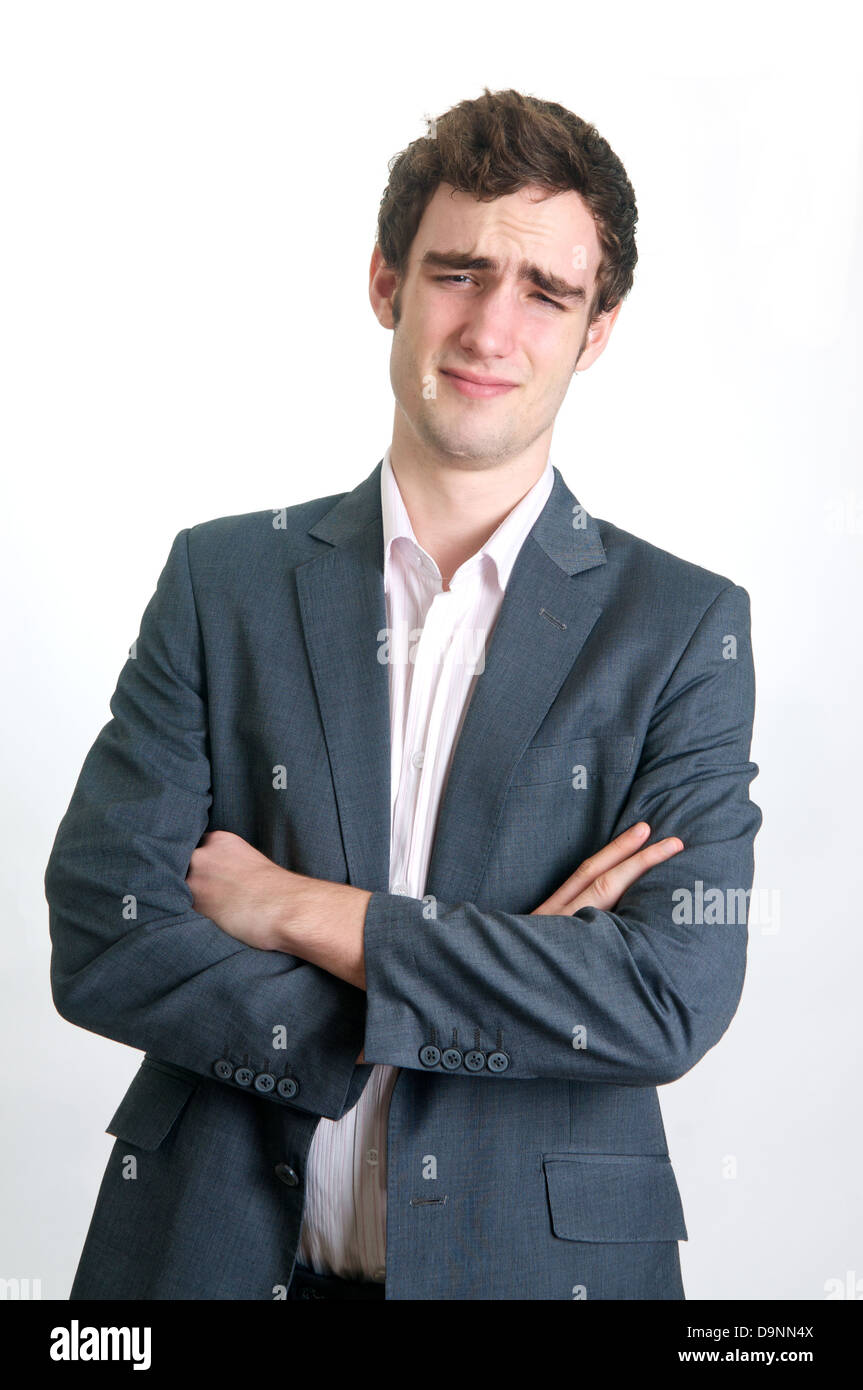 confused professional young man with suit Stock Photo - Alamy