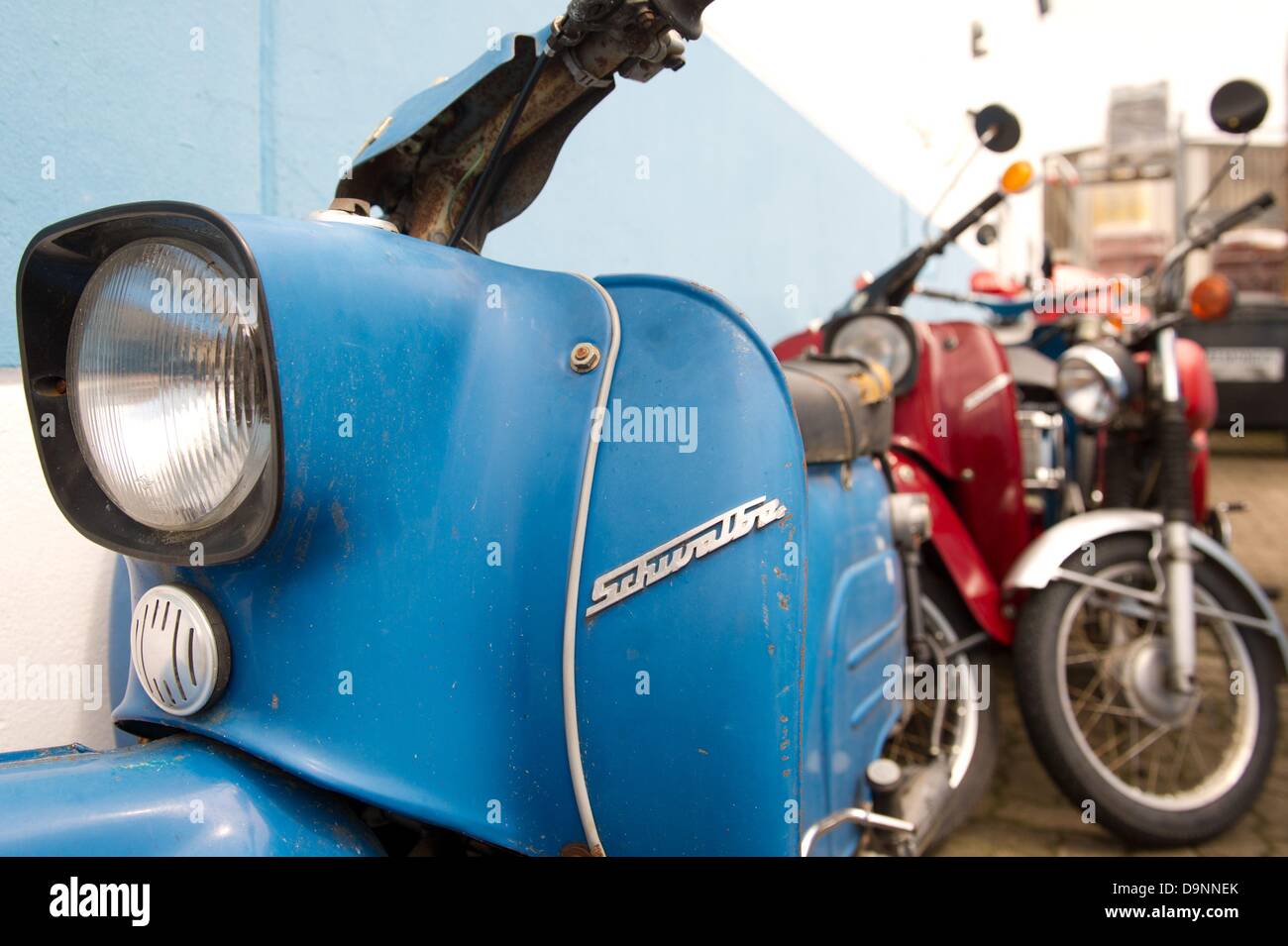 Simson Motorcycles are pictured in Hanover, Germany, 30 May 2013. For ...