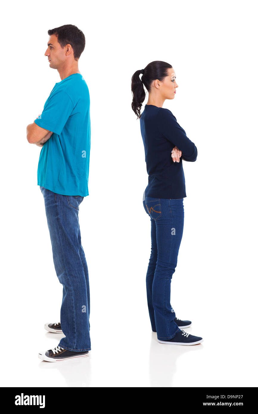 angry young couple isolated on white background Stock Photo - Alamy