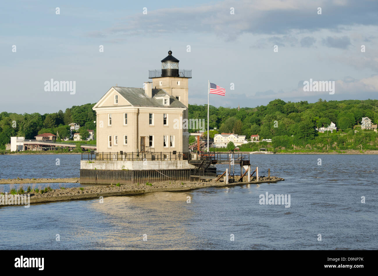 New York, Kingston, Hudson River. Rondout Creek Light aka Kingston ...