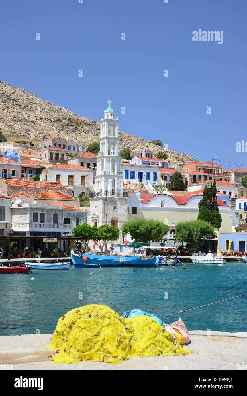 Waterfront, Port of Emporio, Halki (Chalki), Rhodes (Rodos) Region, The ...