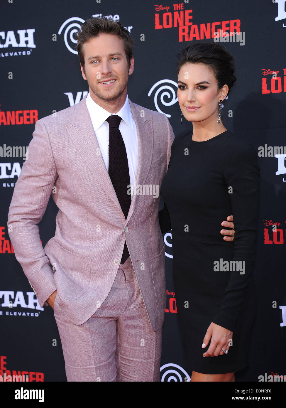 Anaheim, California, USA. 22nd June, 2013. Armie Hammer & Elizabeth ...