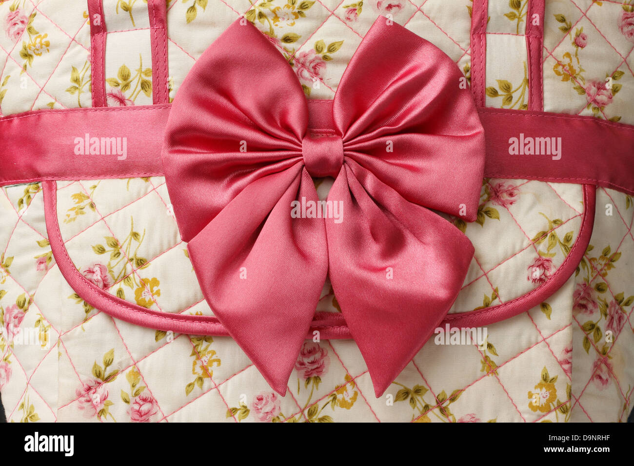 red bow handmade with fabric flower texture Stock Photo - Alamy