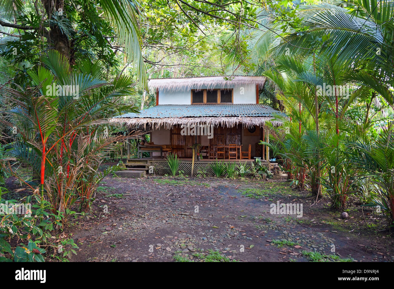 Tropical home with exotic vegetation in the Caribbean coast of Costa ...