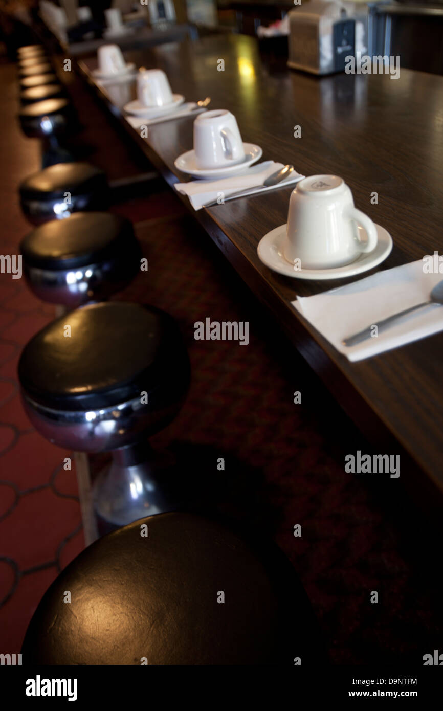 coffee cups and cafe counter Stock Photo - Alamy