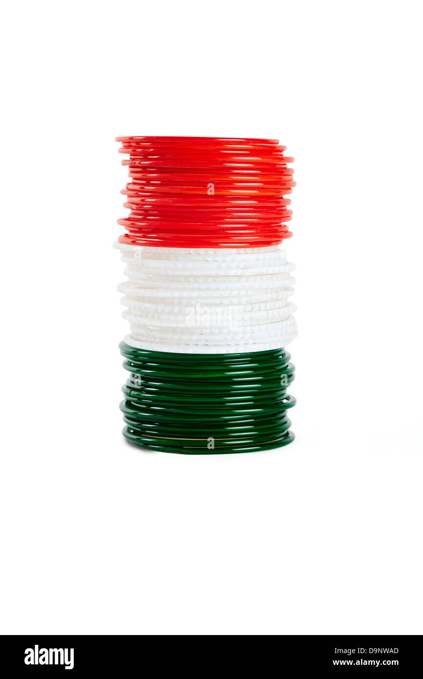 Indian flag tricolor bangles hi-res stock photography and images - Alamy