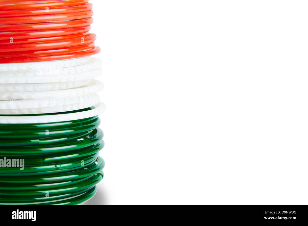 Bangles arranged in tri colours Stock Photo - Alamy