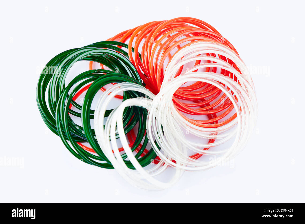 Bangles arranged in tri colours Stock Photo - Alamy