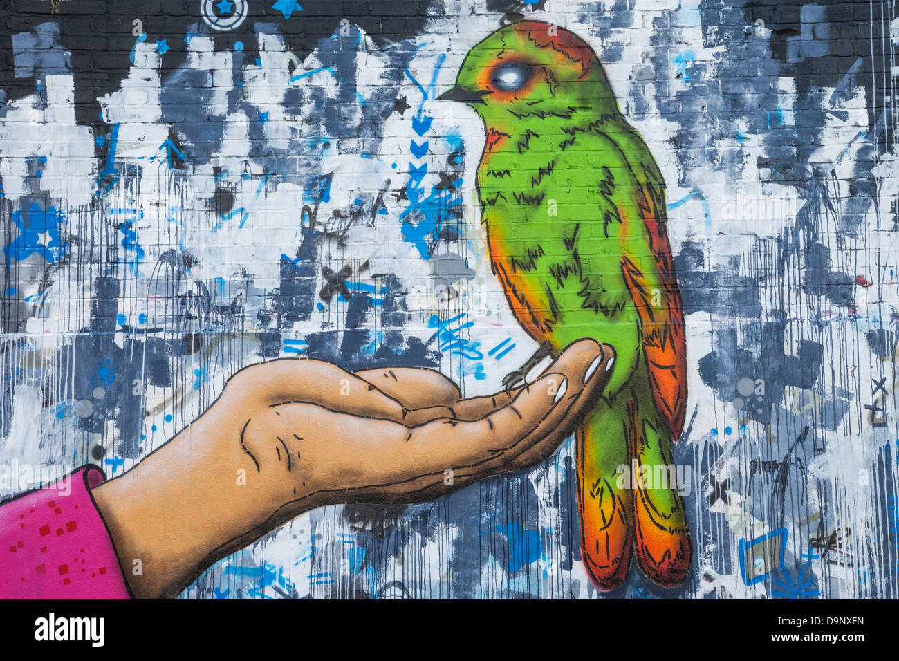 England, London, Shoreditch, Brick Lane, Wall Mural Stock Photo - Alamy