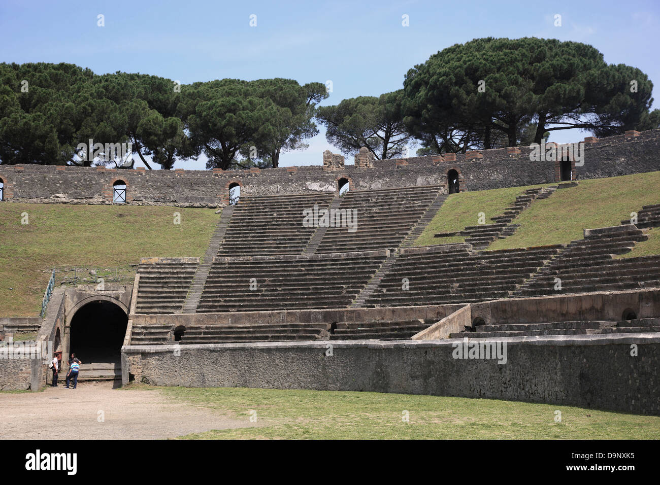 Ruins of the great amphitheater in Pompeii, Campania, Italy Stock Photo ...
