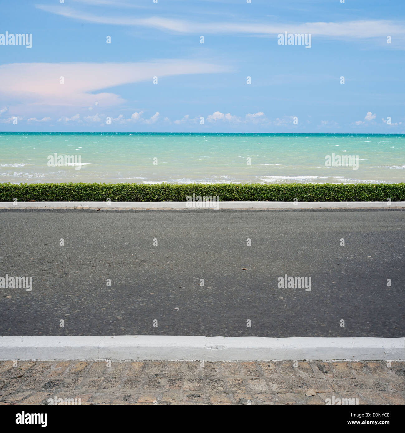 Roadside view and beach background Stock Photo - Alamy