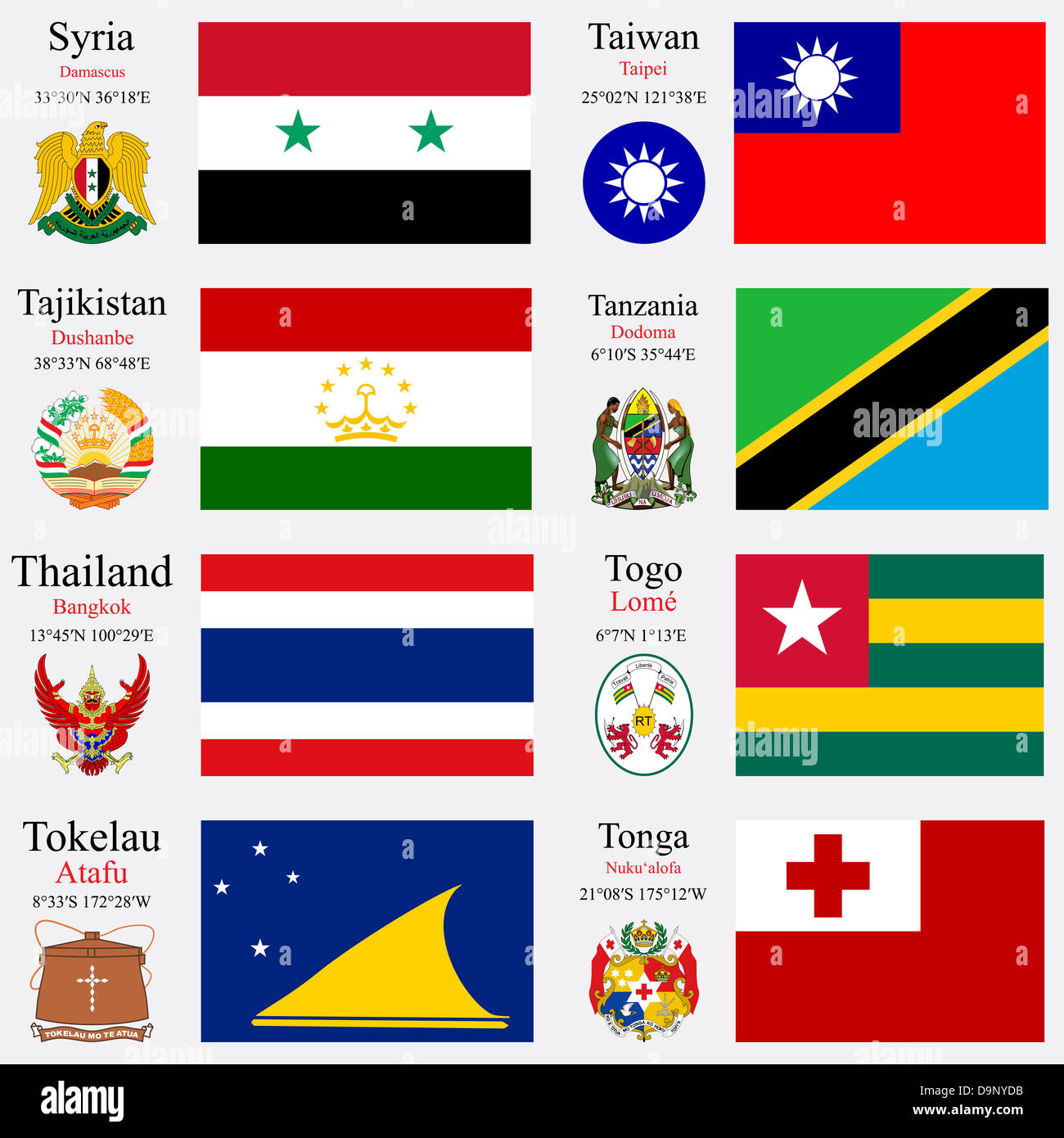 world flags set 24 Stock Photo - Alamy