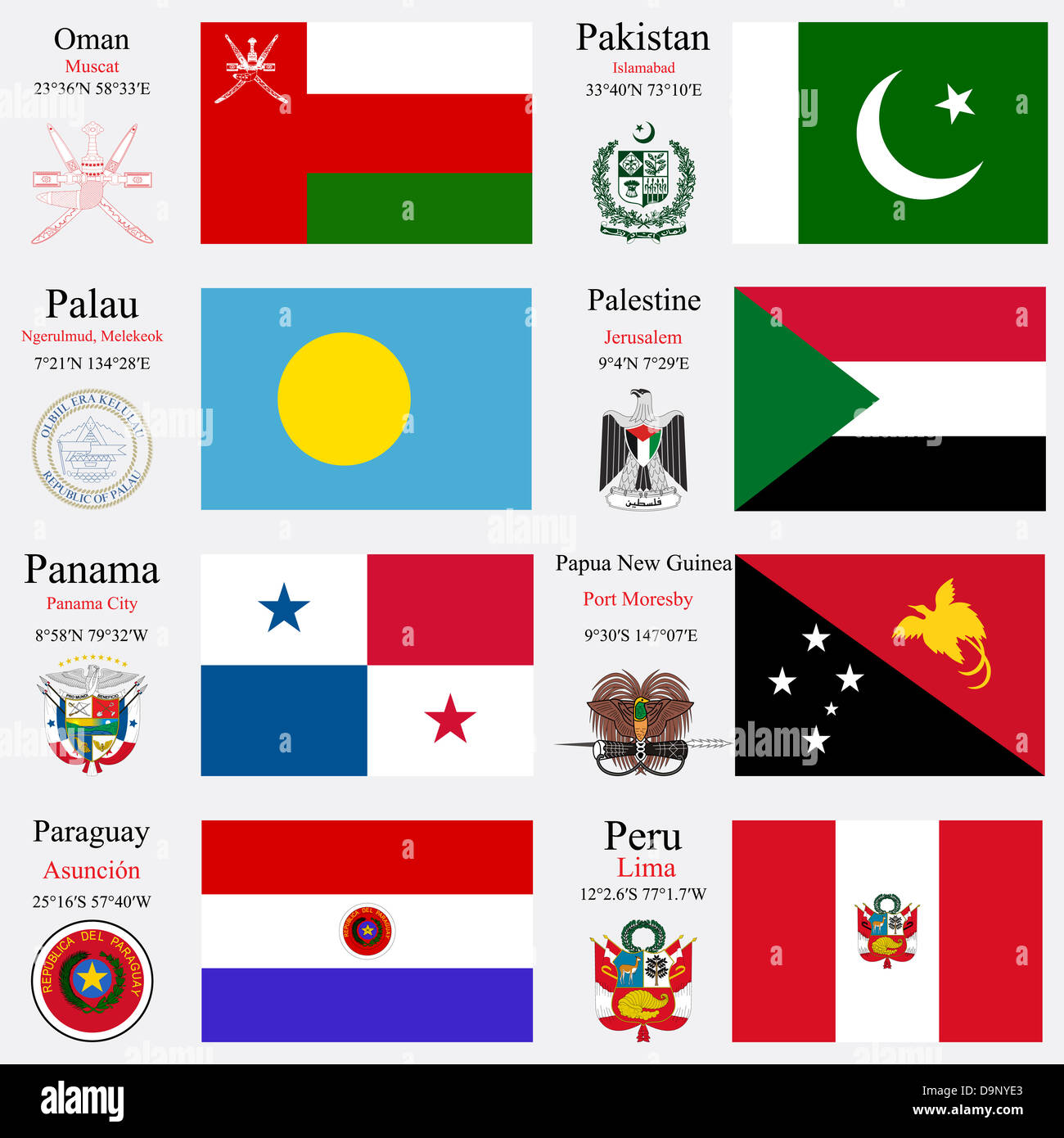 world flags set 18 Stock Photo - Alamy