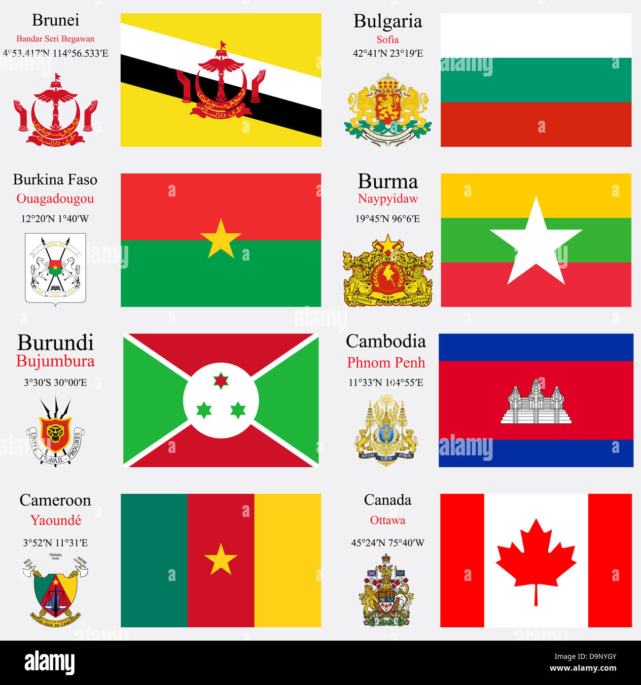 world flags set 4 Stock Photo - Alamy