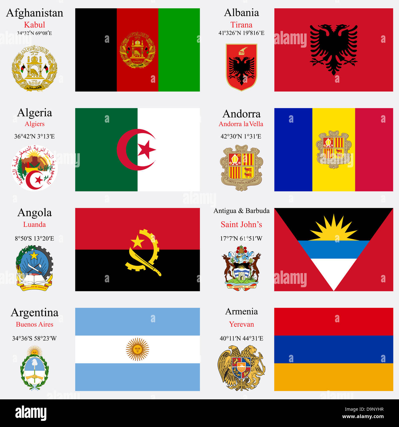 world flags set 1 Stock Photo - Alamy