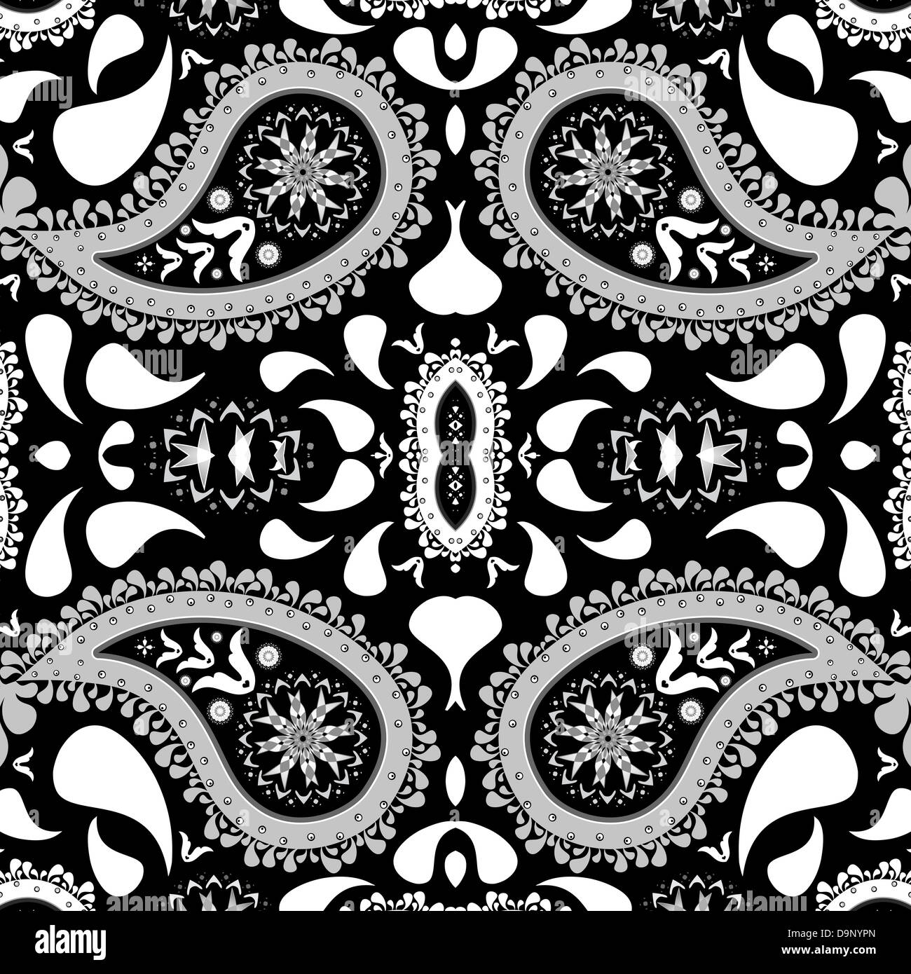 paisley background, abstract seamless texture; vector art illustration ...
