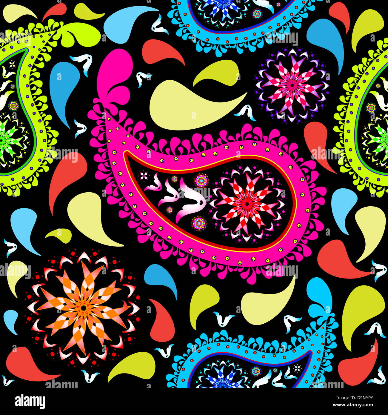 paisley pattern, abstract seamless texture; vector art illustration ...