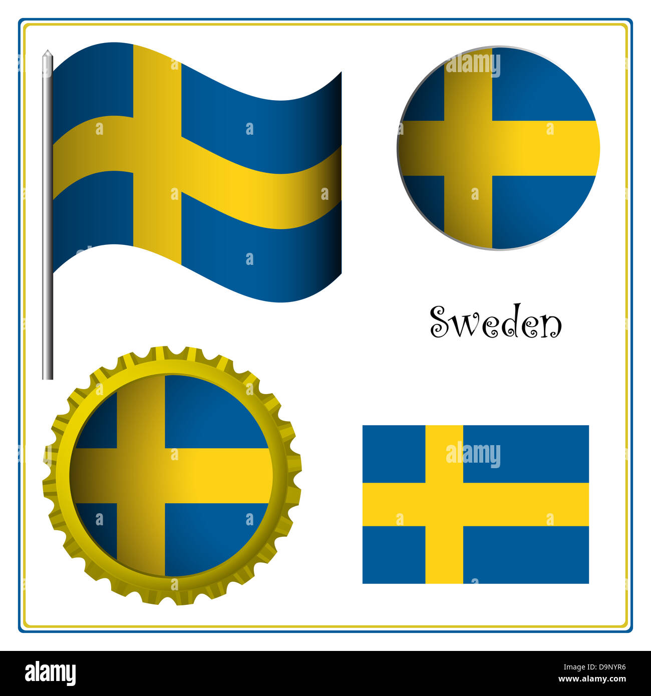 sweden graphic set against white background, vector art illustration ...
