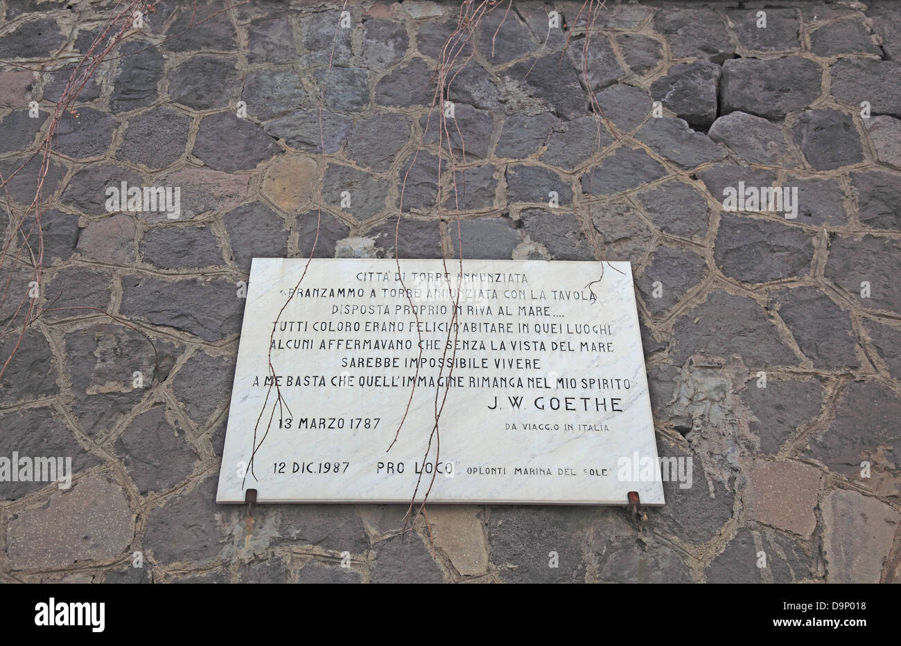 Goethe memory plate from the villa of poppea hi-res stock photography ...