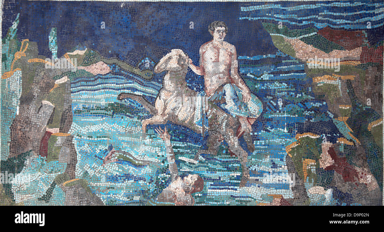 Wall mosaic. Historic Villa San Marco, Stabiae, Castellammare di Stabia ...