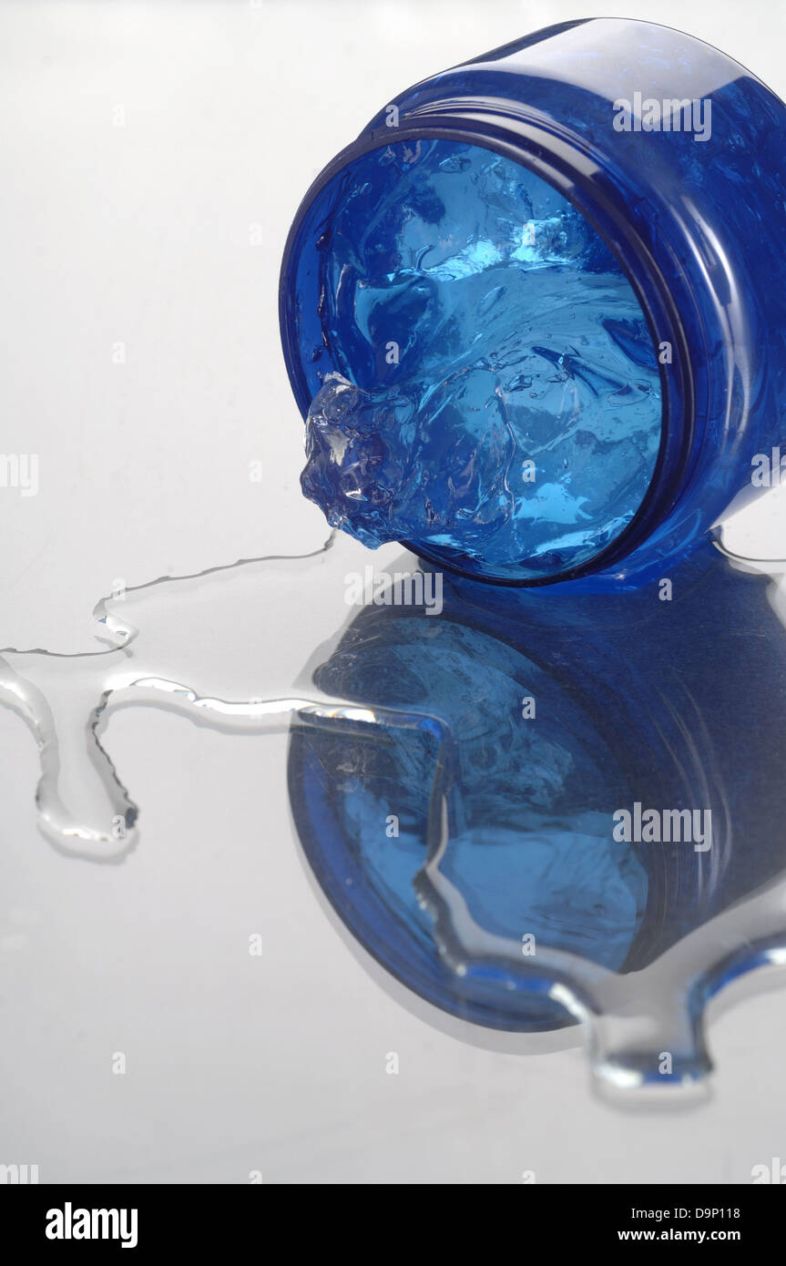 Jelly in a blue glass Stock Photo - Alamy