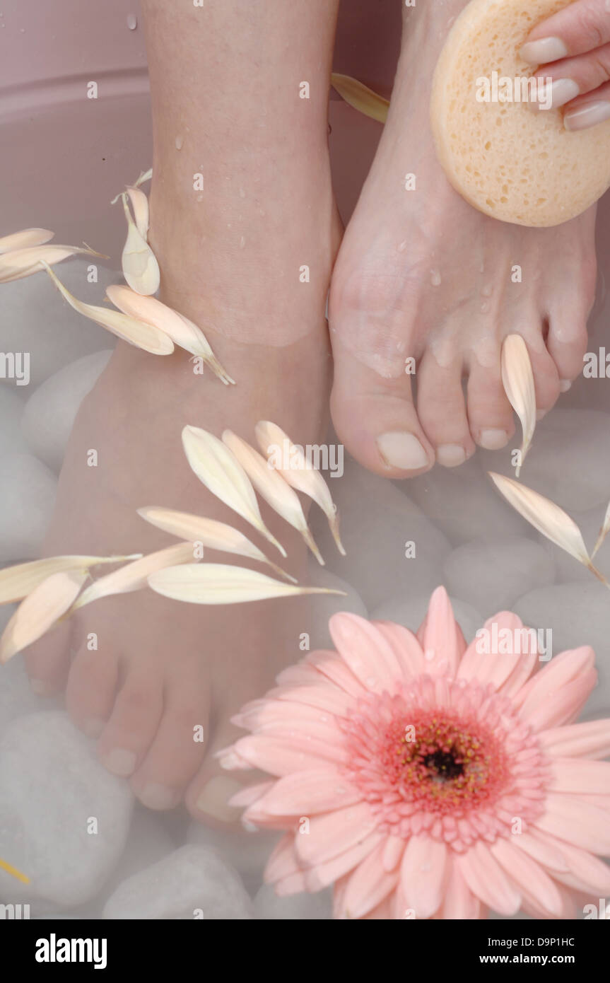 Woman taking footbath Stock Photo - Alamy Woman taking footbath Stock Photo - Alamy
