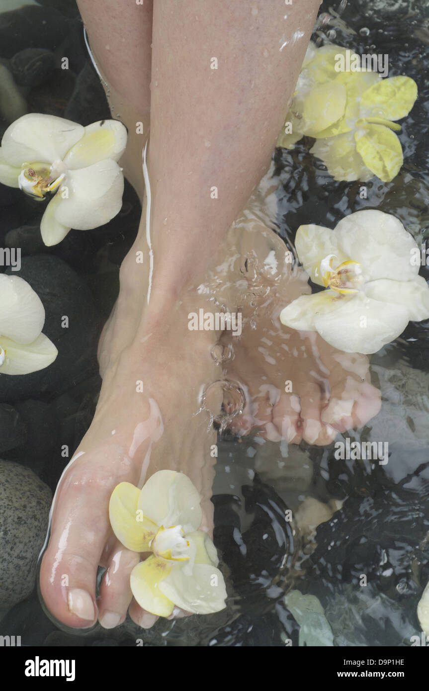 Woman taking footbath Stock Photo - Alamy Woman taking footbath Stock Photo - Alamy