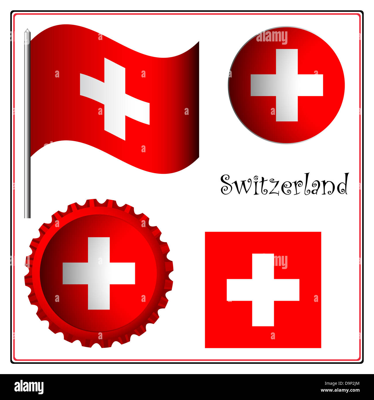 switzerland graphic set against white background, vector art ...
