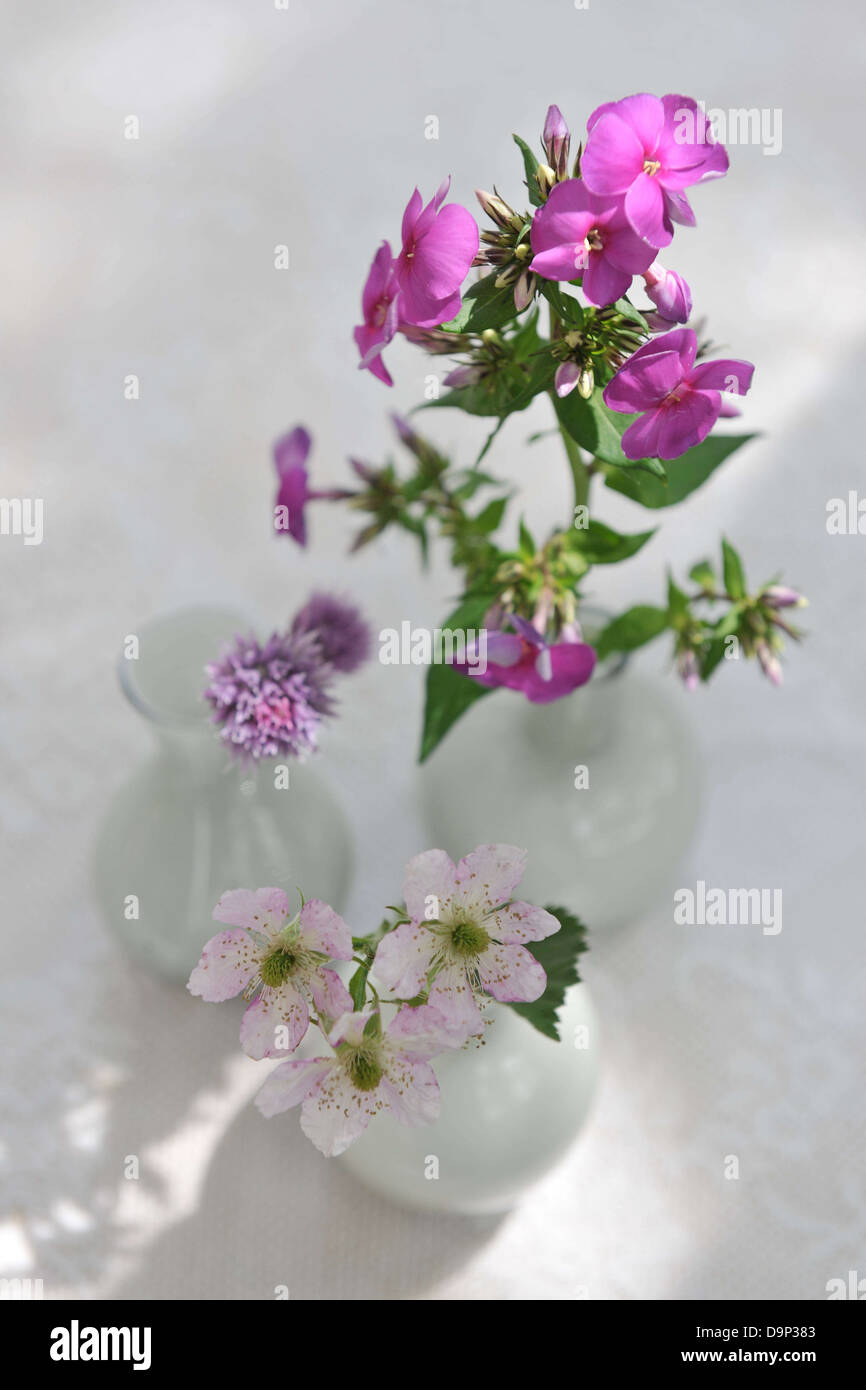 Flowers in three vases Stock Photo - Alamy
