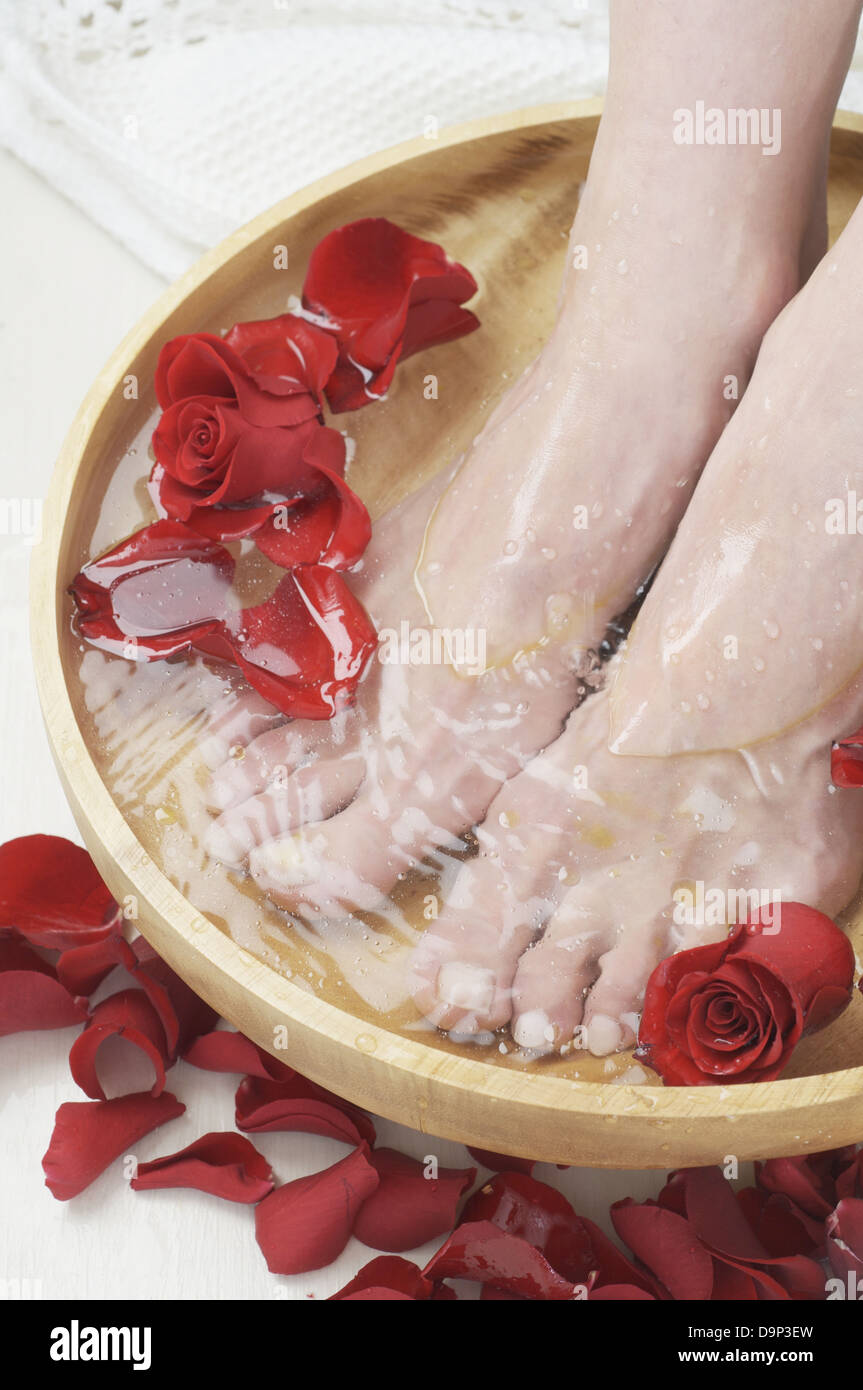 Woman taking footbath Stock Photo - Alamy Woman taking footbath Stock Photo - Alamy