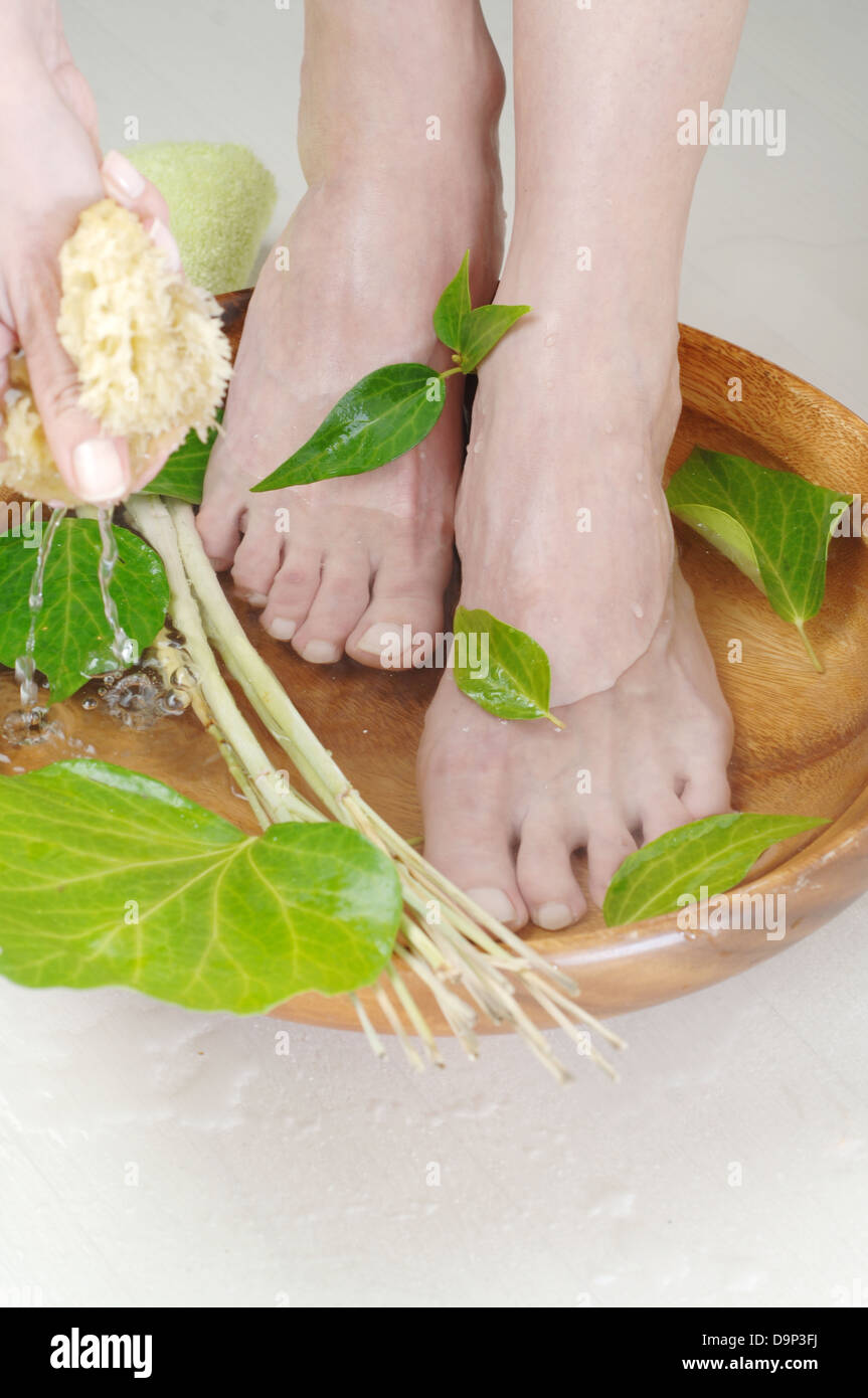 Woman taking footbath Stock Photo - Alamy Woman taking footbath Stock Photo - Alamy
