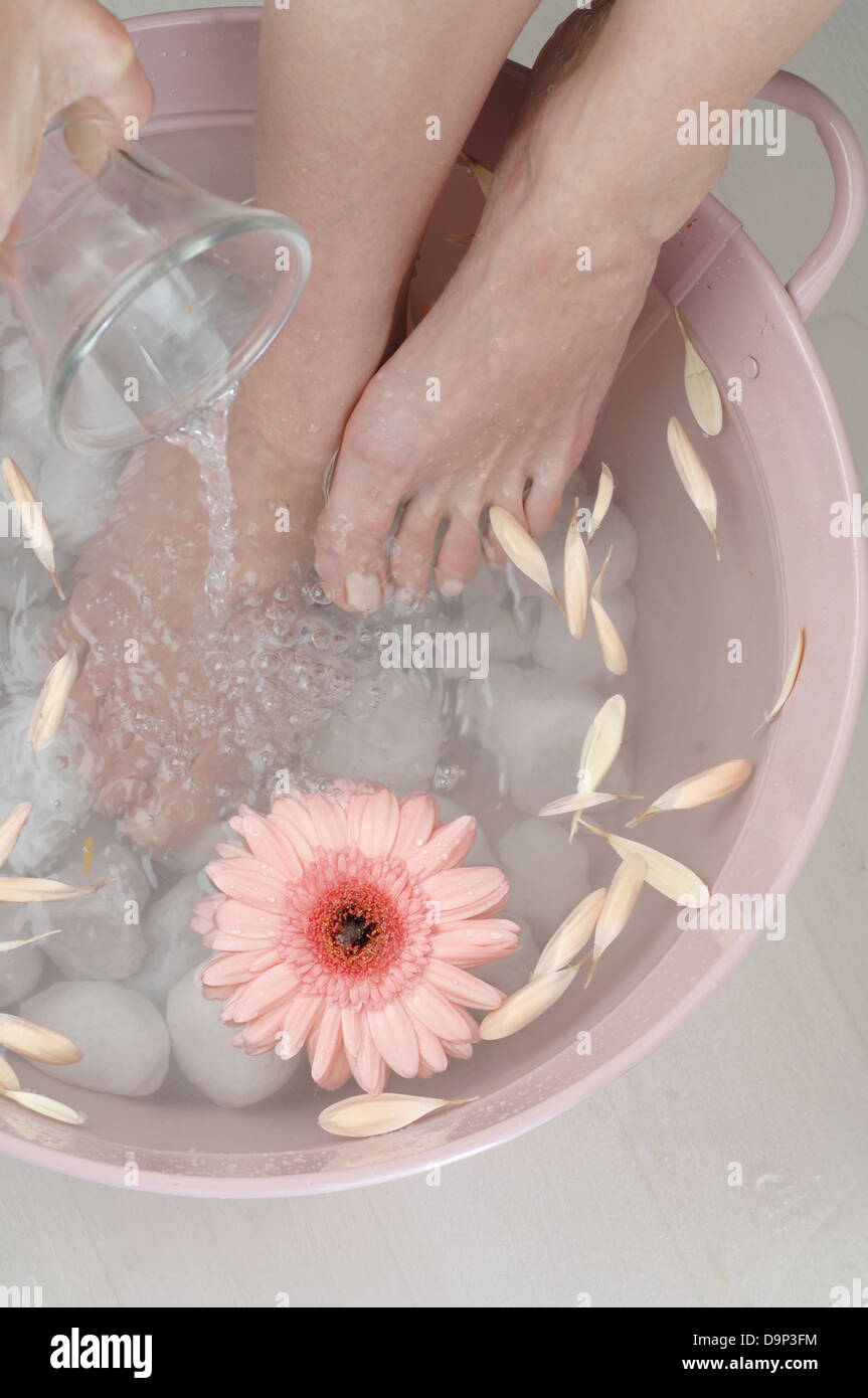Woman taking footbath Stock Photo - Alamy Woman taking footbath Stock Photo - Alamy