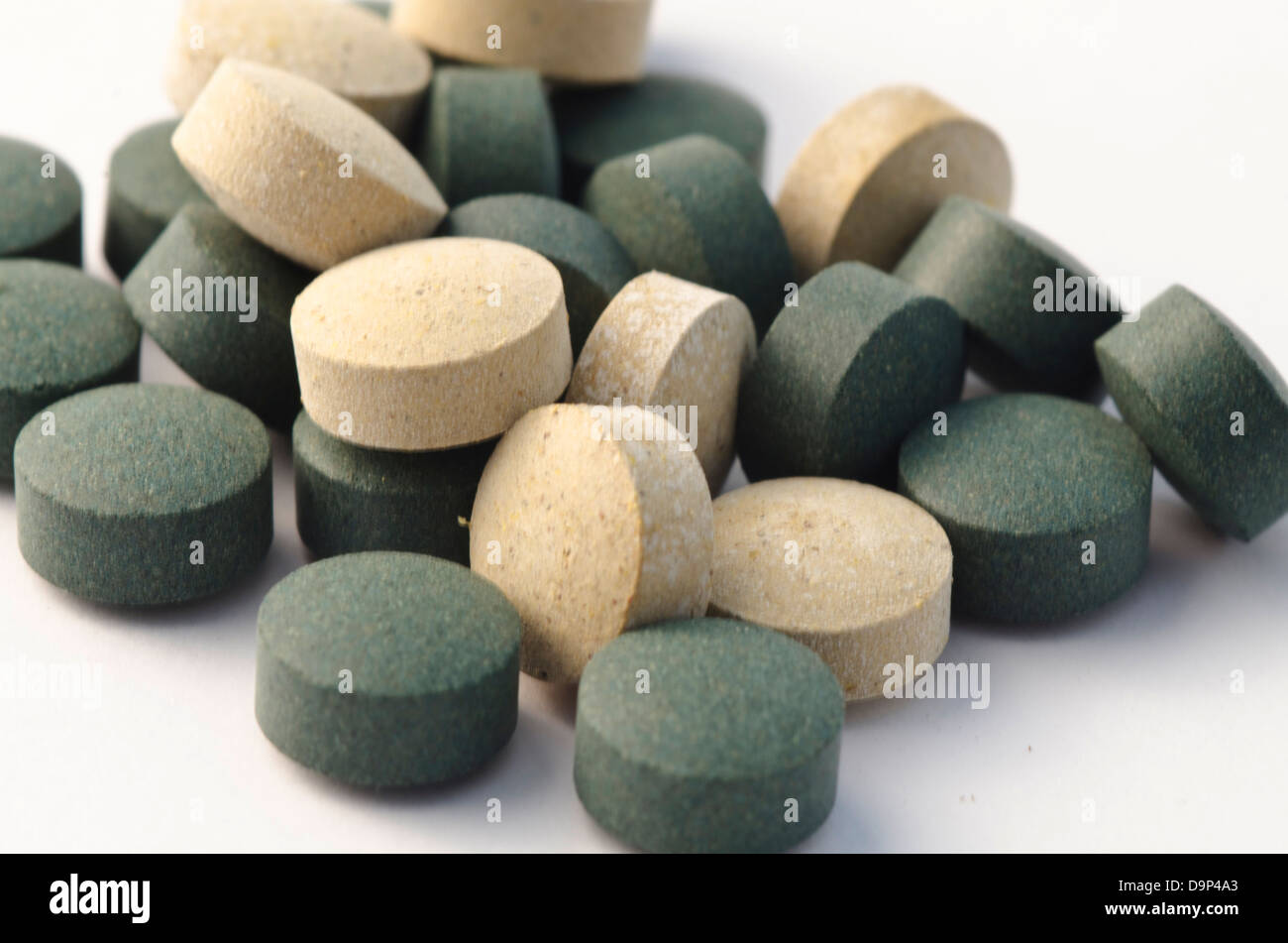 Medical health remedies, a pile of pills and capsules medication Stock ...