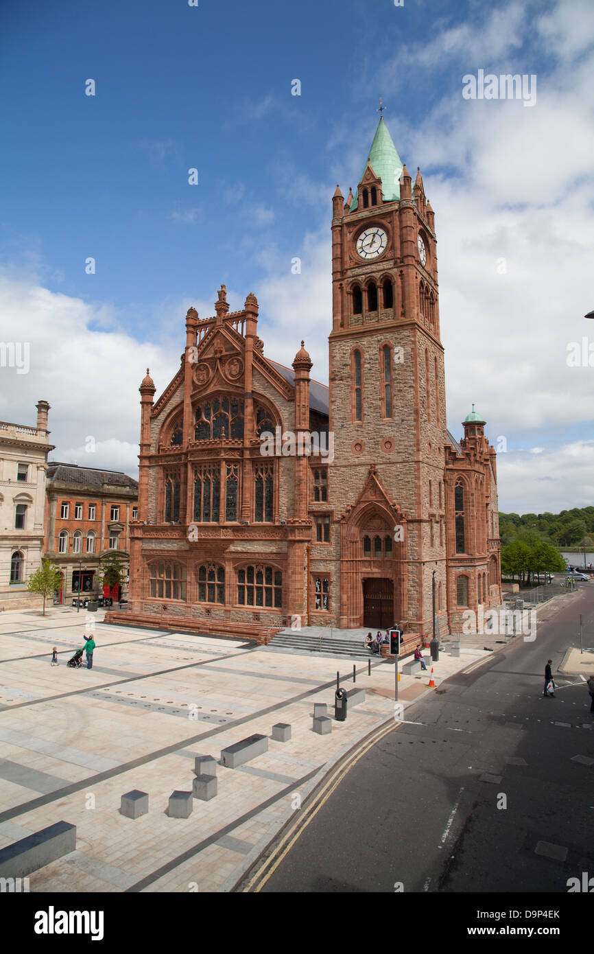 Newly restored Guildhall Derry Londonderry Northern Ireland from the ...