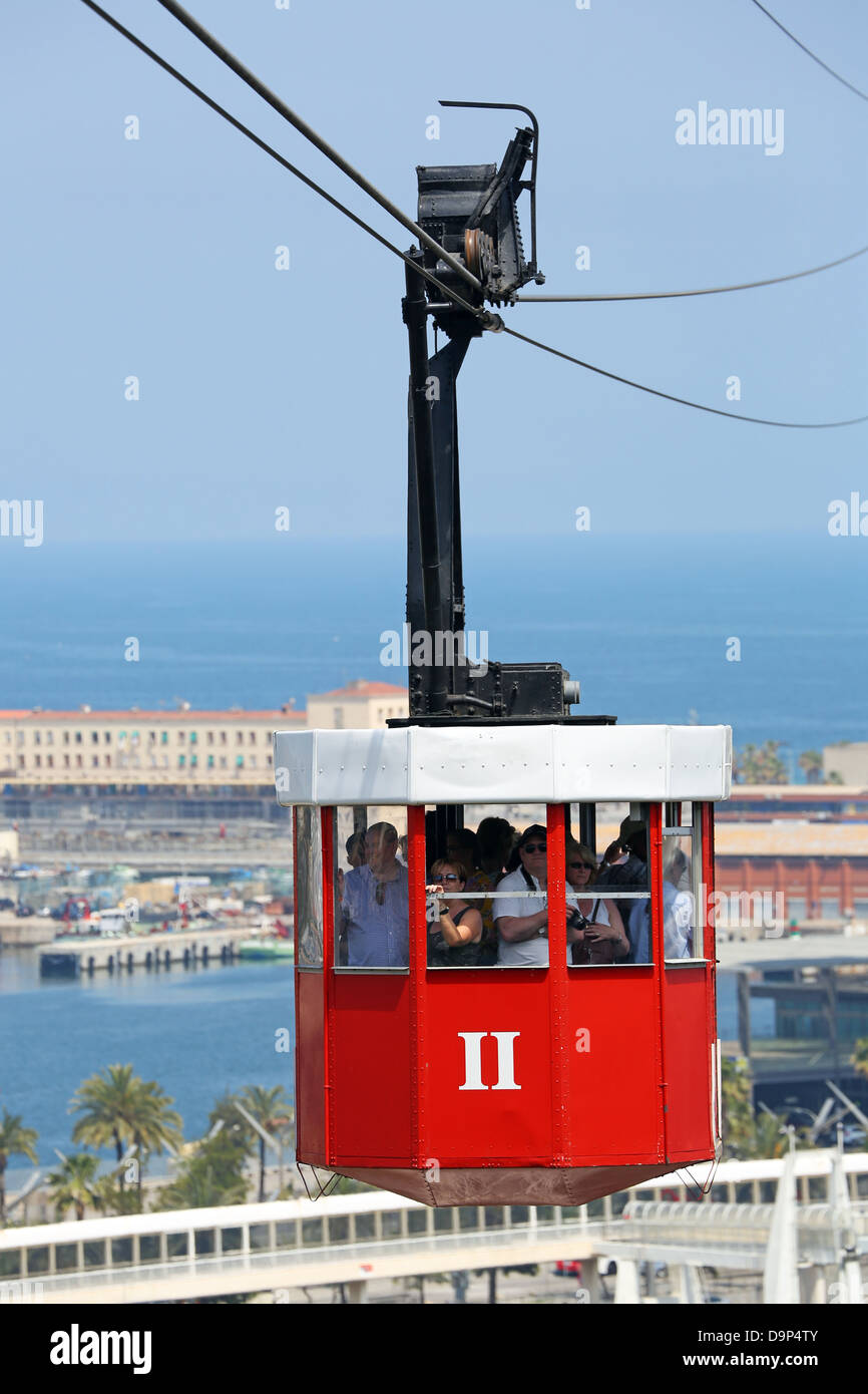 Cable Car crossing Barcelona Harbour, Barcelona, Spain Stock Photo - Alamy