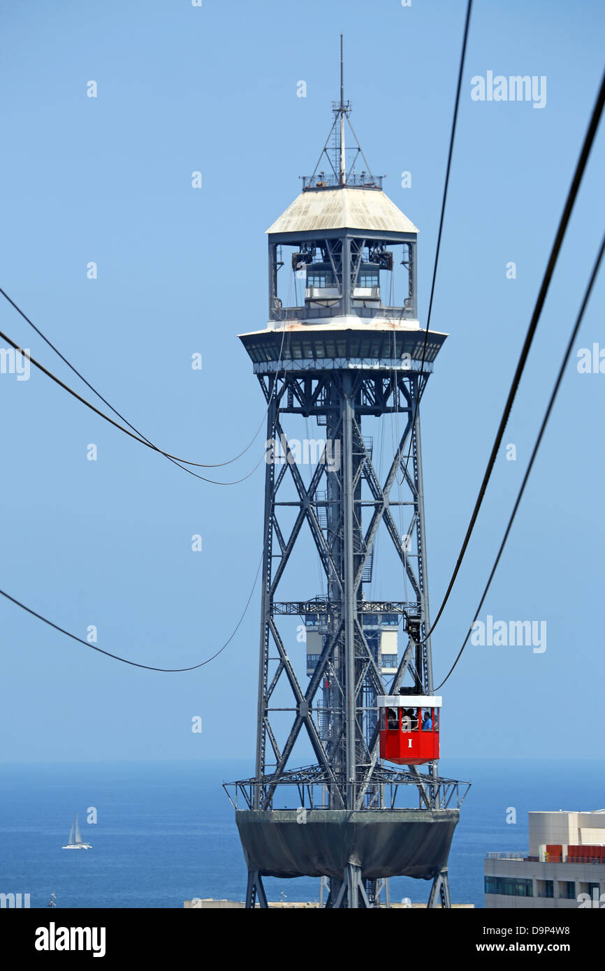 Cable Car crossing Barcelona Harbour, Barcelona, Spain Stock Photo - Alamy