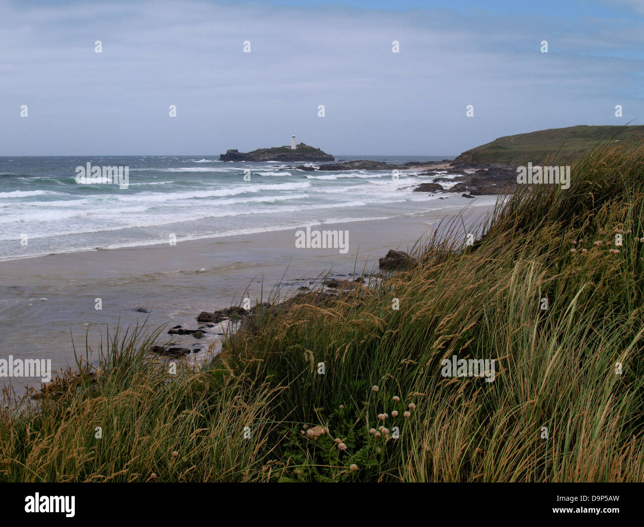 Godrevy lighthouse, Gwithian Beach, Cornwall, UK 2013 Stock Photo - Alamy