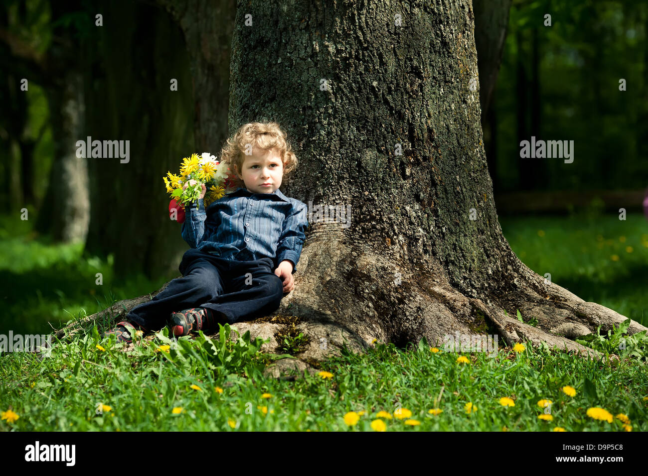 little boy with flowers Stock Photo - Alamy