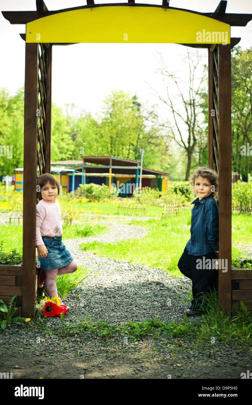 children in the gate Stock Photo - Alamy