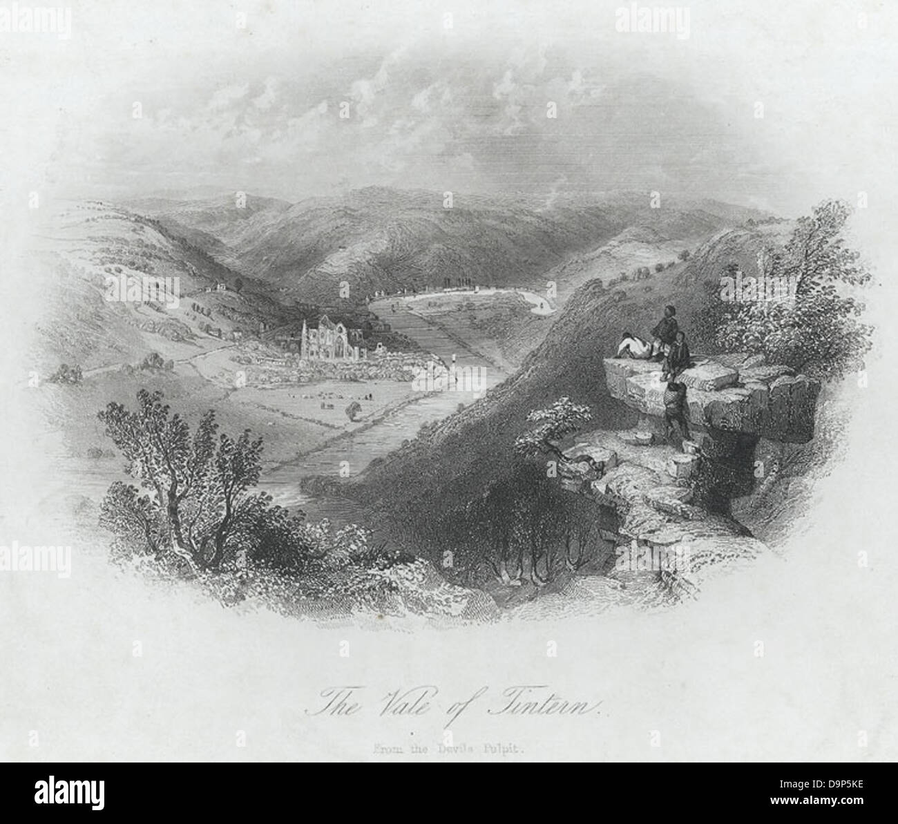 The Vale of Tintern, viewed from the Devil's Pulpit, is a scenic area ...