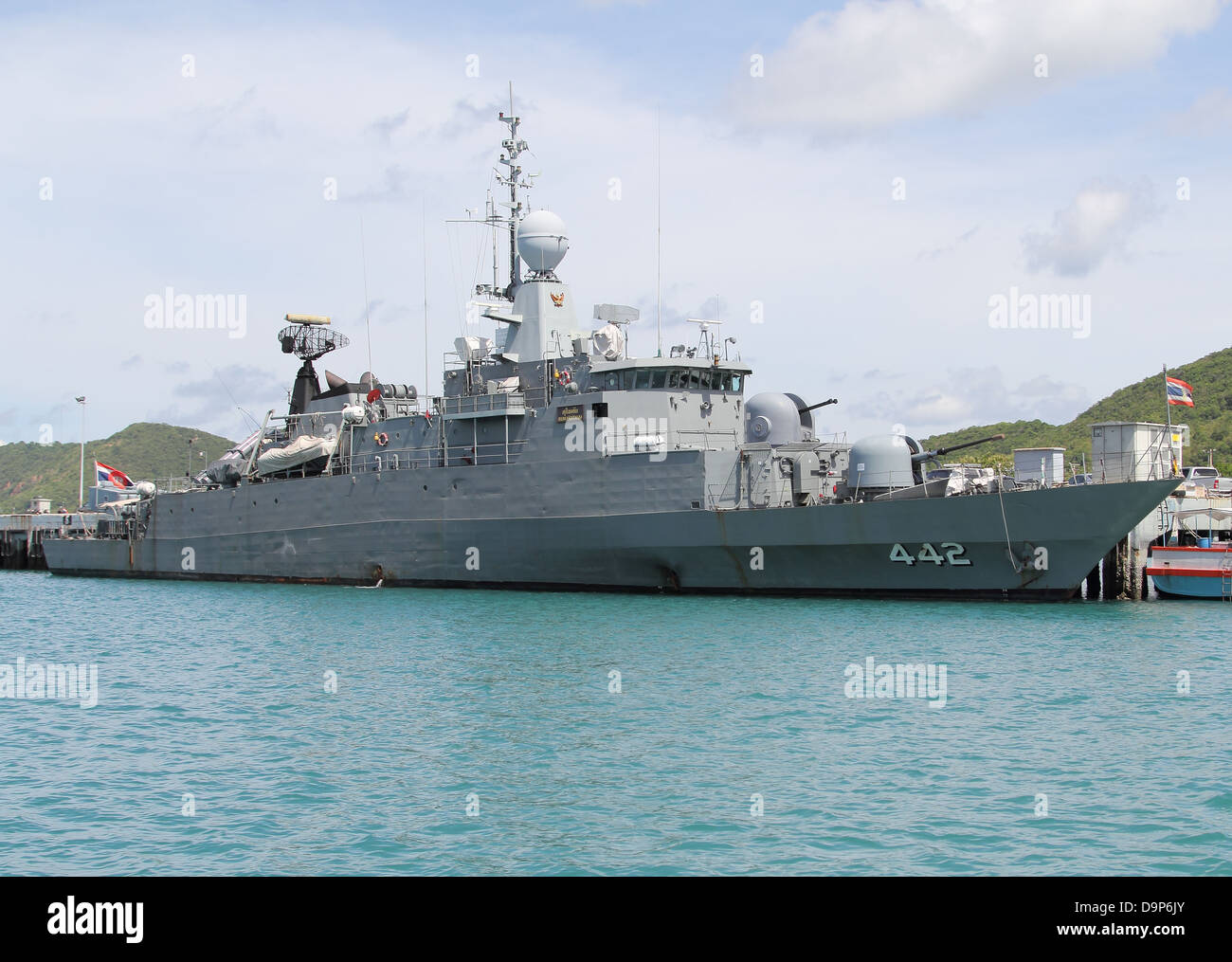 Image of war ship stand by at navy base port Stock Photo - Alamy
