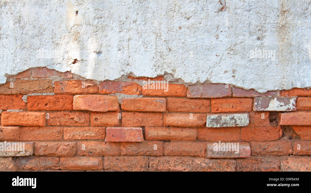 Old red brick wall damage decay erosion Stock Photo - Alamy