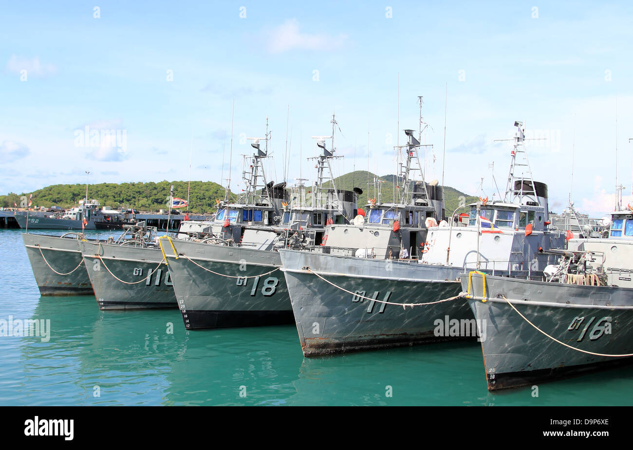 Image of Thailand coastal patrol craft stand by at navy base port Stock ...