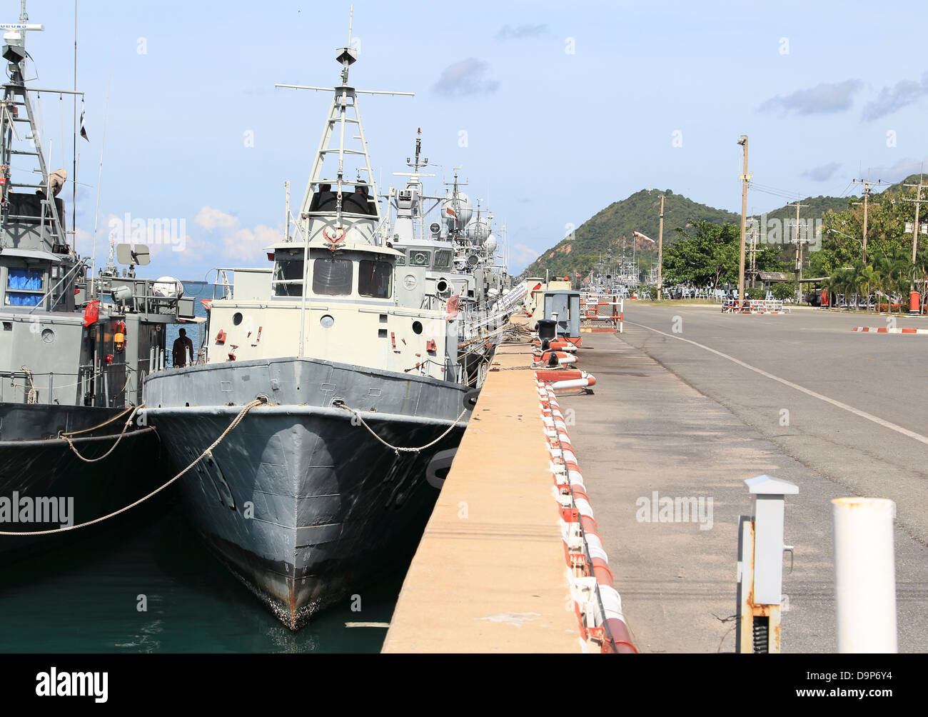 Image of Thailand coastal patrol craft stand by at navy base port Stock ...