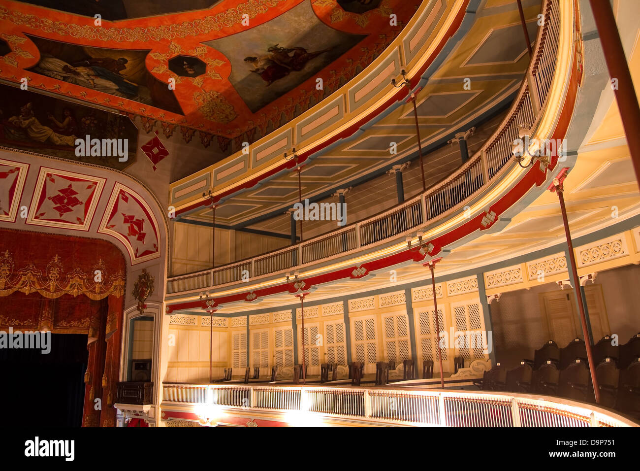 Balconies inside a theater, the nineteenth century, built of wood ...