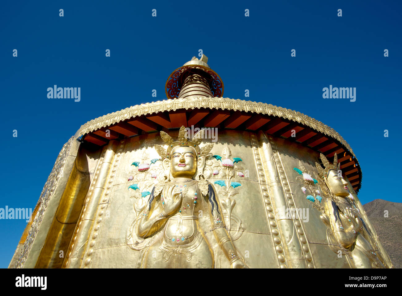Tibetan gilded goddess Statue in Gansu province in China Stock Photo ...