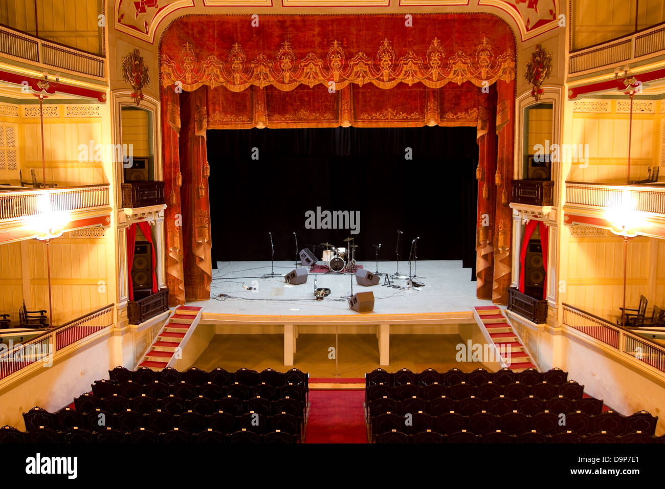 Scenario of an ancient theater, just before the musical performance ...