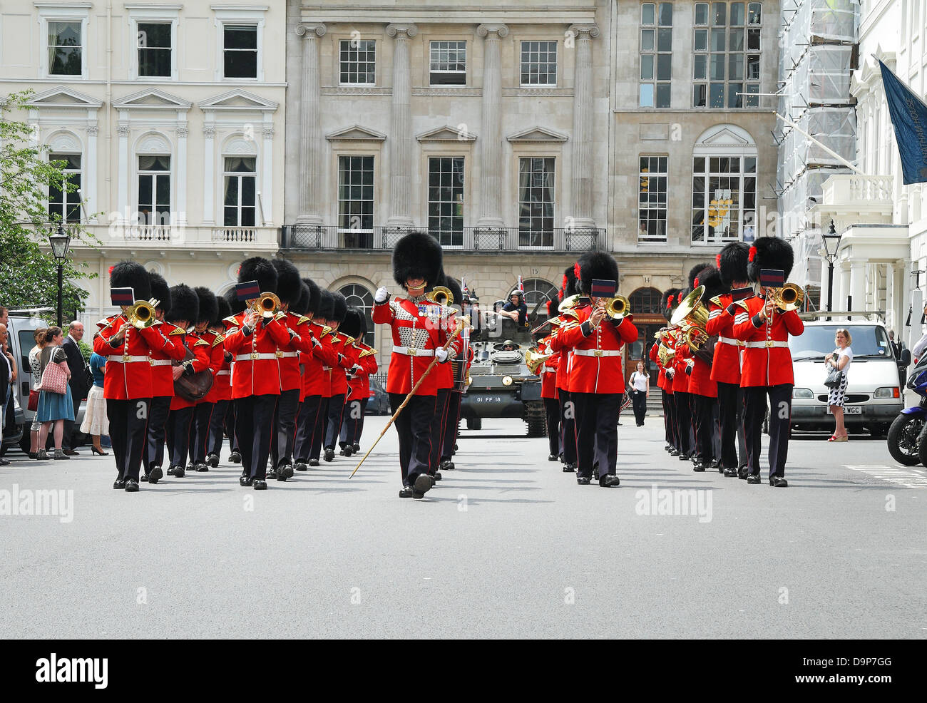 Marching Band of the Coldstream Guards in London Stock Photo - Alamy