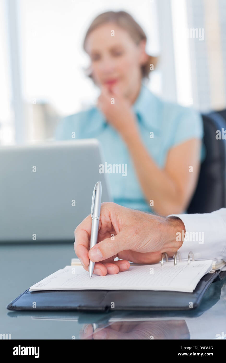 Woman writing up close hand hi-res stock photography and images - Alamy