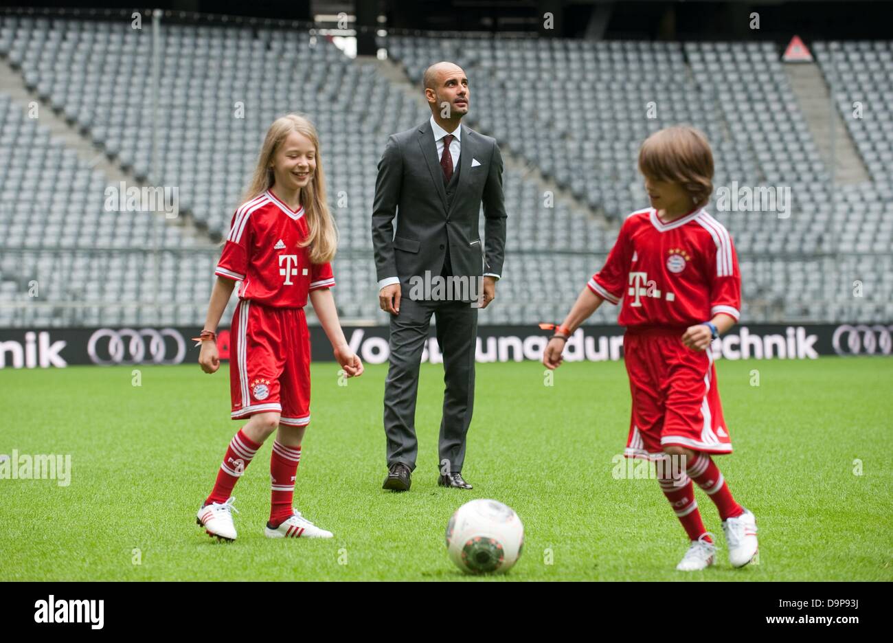 Munich, Germany. 24th June, 2013. Coach Josep 'Pep' Guardiola stands ...